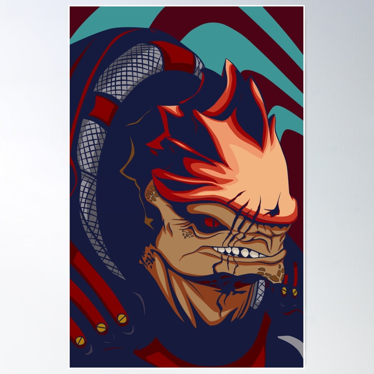 Urdnot Wrex - Mass Effect Poster Wall Art, Modern Wall Decor For Living ...