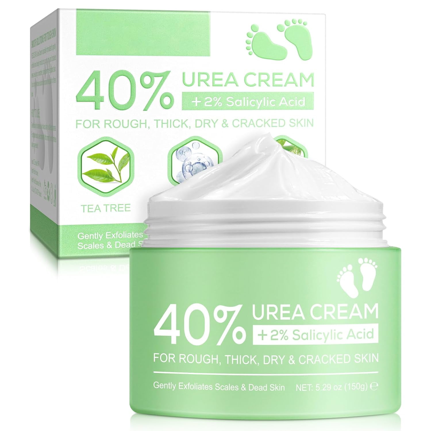 Urea Cream 40% plus Salicylic Acid 2%, for Rough, Thick, Dry & Cracked ...