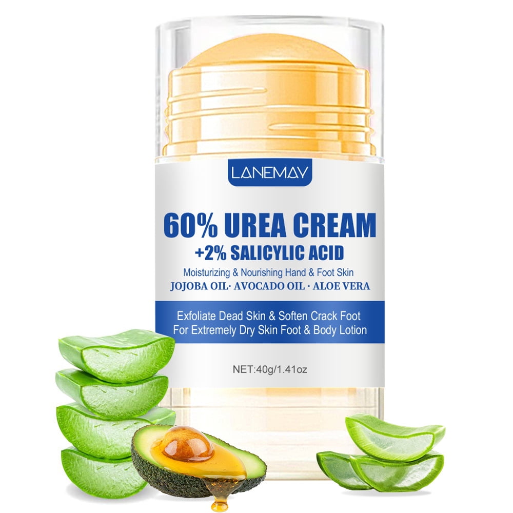 Urea Cream 60% for Dry Cracked Heels & Hands,2% Salicylic Acid and Aloe Vera Foot Moisturizer ...