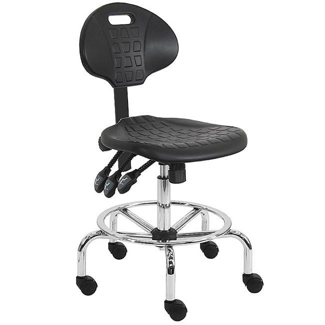 Urethane Polyurethane Stool Chair with Chrome Base & 23 to 33 in. 3 ...