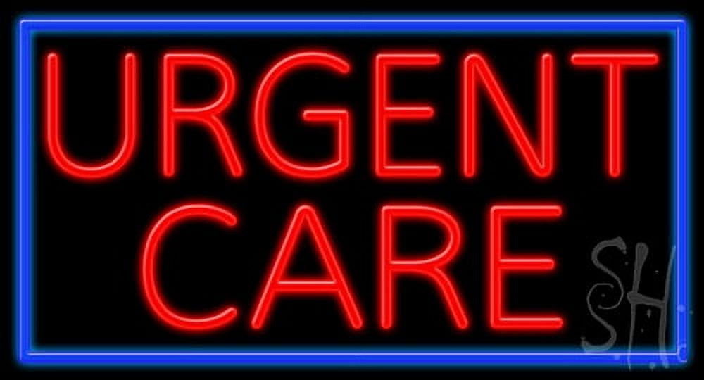 Urgent Care LED Neon Sign 20 x 37 - inches, Black Square Cut Acrylic ...