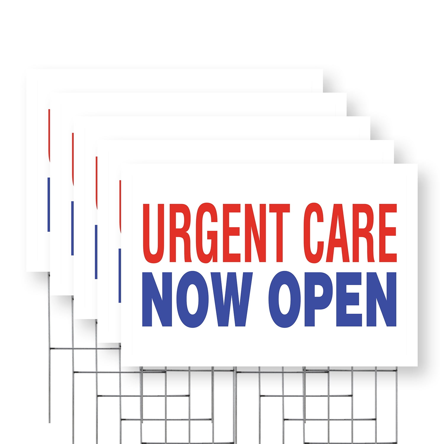 Urgent Care Now Open Yard Sign 5 Pack of 24 Inch x 36 Inch Single Sided ...