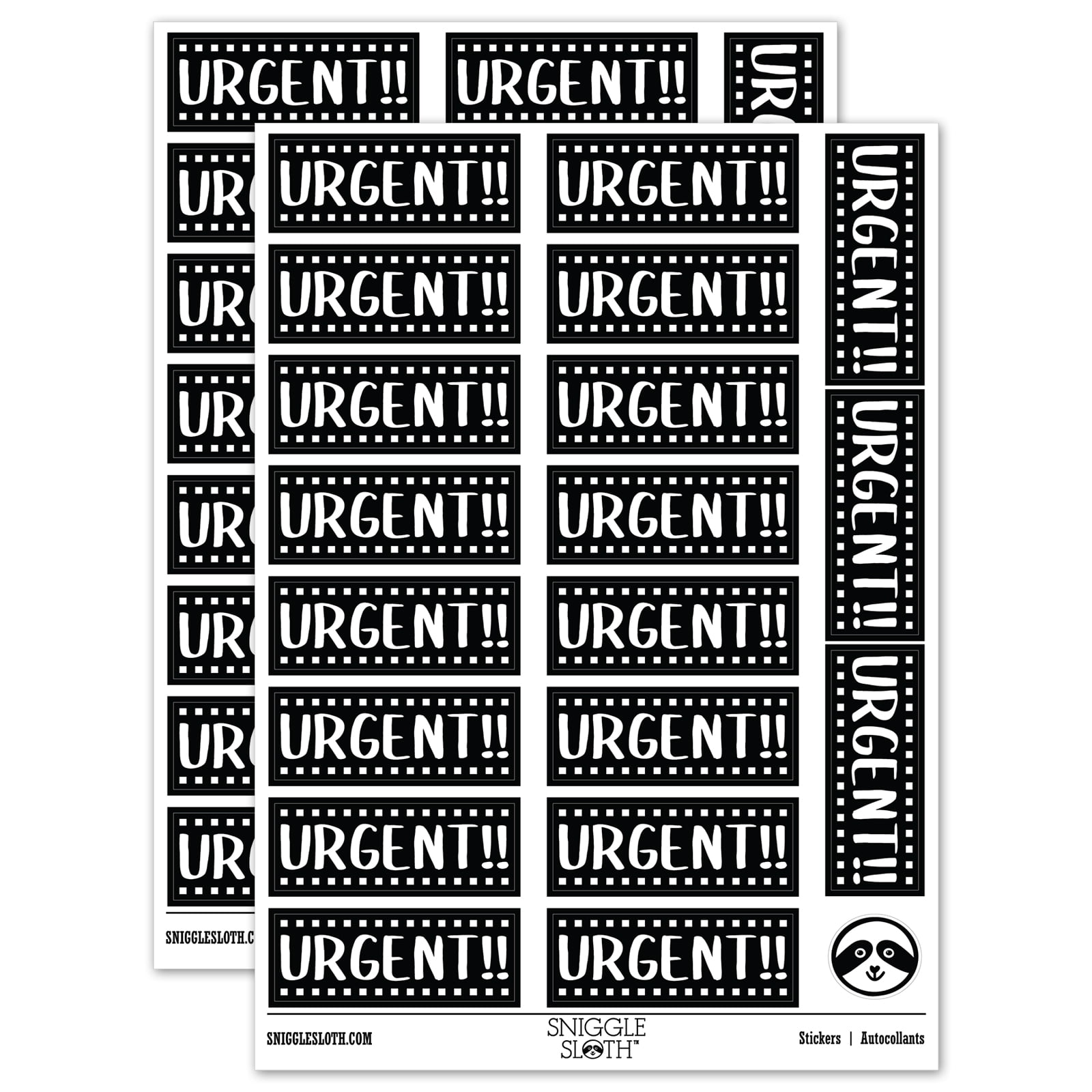 Urgent Squared Dot Lines Sticker Set - Black - Gloss Finish - 2.00 ...
