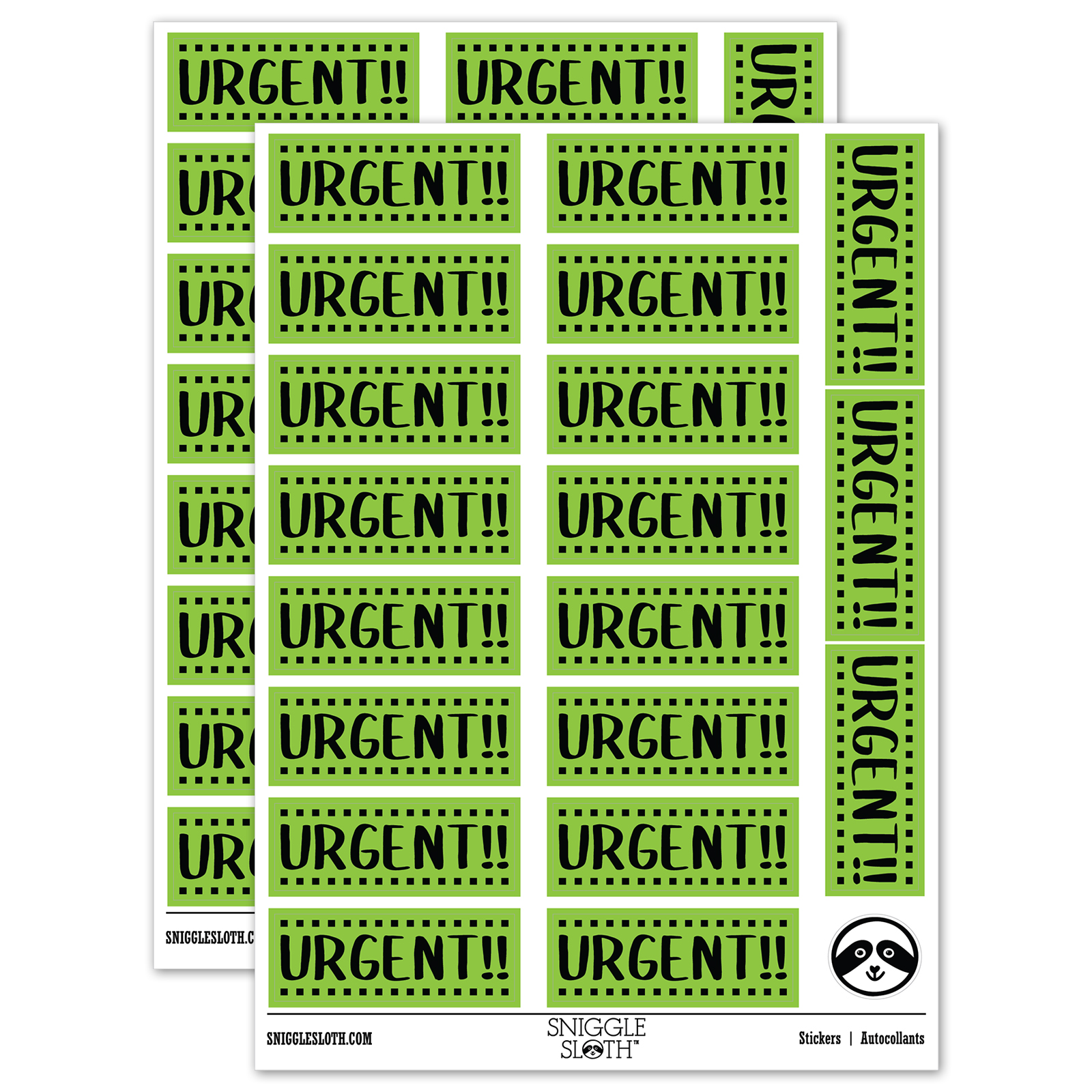 Urgent Squared Dot Lines Sticker Set - Light Green - Matte Finish - 2. ...