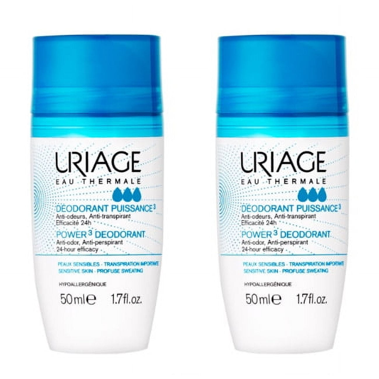 Uriage Power 3 Anti-Perspirant Deodorant is a white and yellow ...