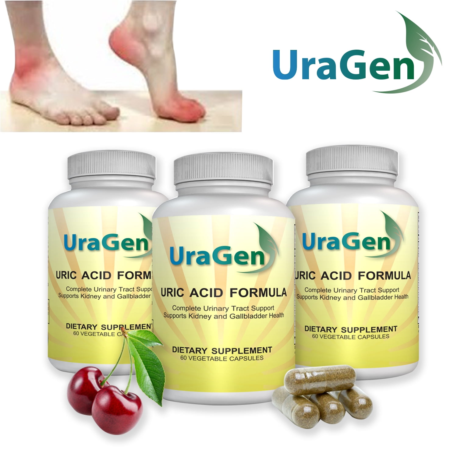 UraGen Uric Acid Control Supplement Pills - Healthy Levels & Joint ...