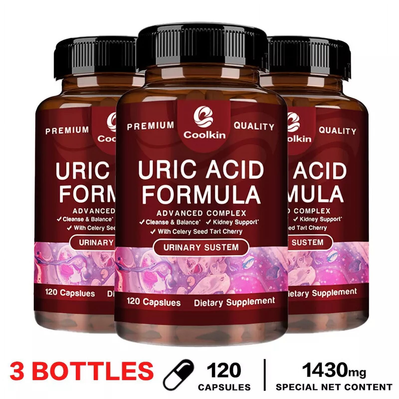 Uric Acid Formula - Tart Cherry, Milk Thistle, Cranberry - Urinary ...