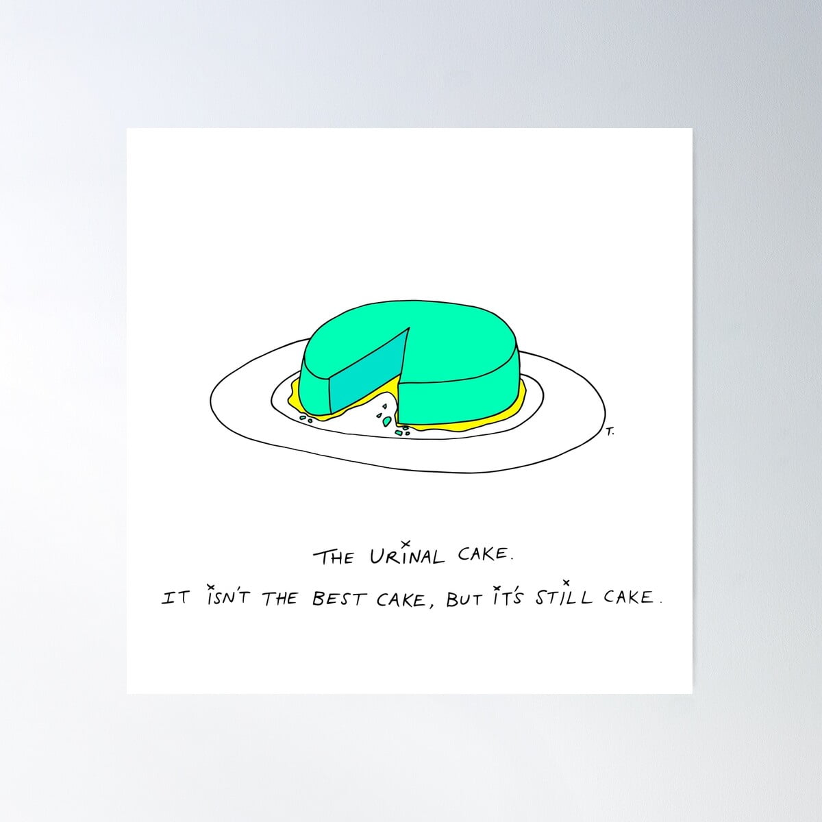 Urinal Cake Poster Wall Art, Modern Wall Decor For Living Room Bedroom ...
