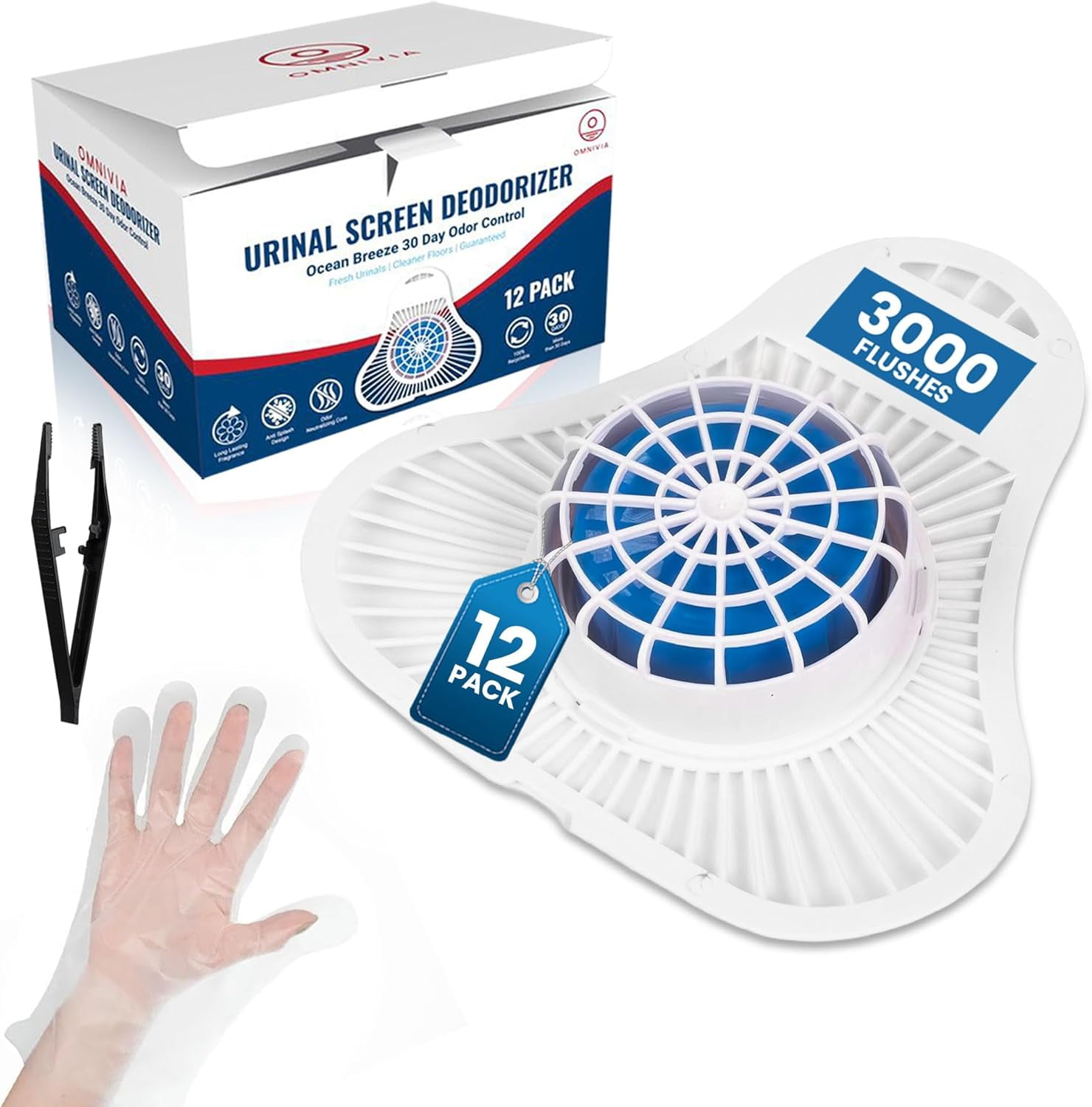 Urinal Cakes for Men Bathroom,12 Pack Urinal Screen Deodorizers, Up to ...