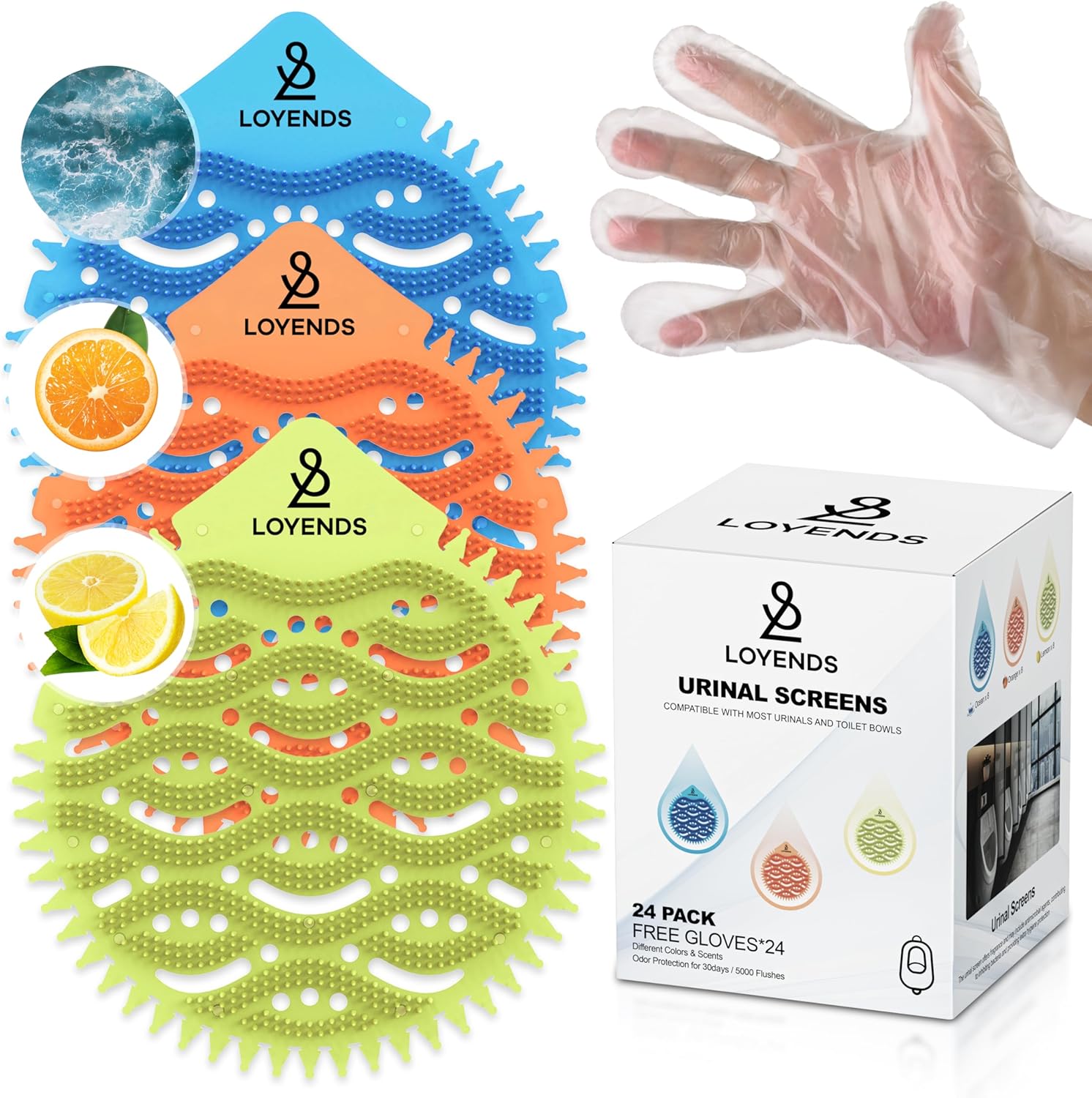 Urinal Screen Deodorizer - 24 Pack - Anti Spsh Scented Urinal Cakes ...