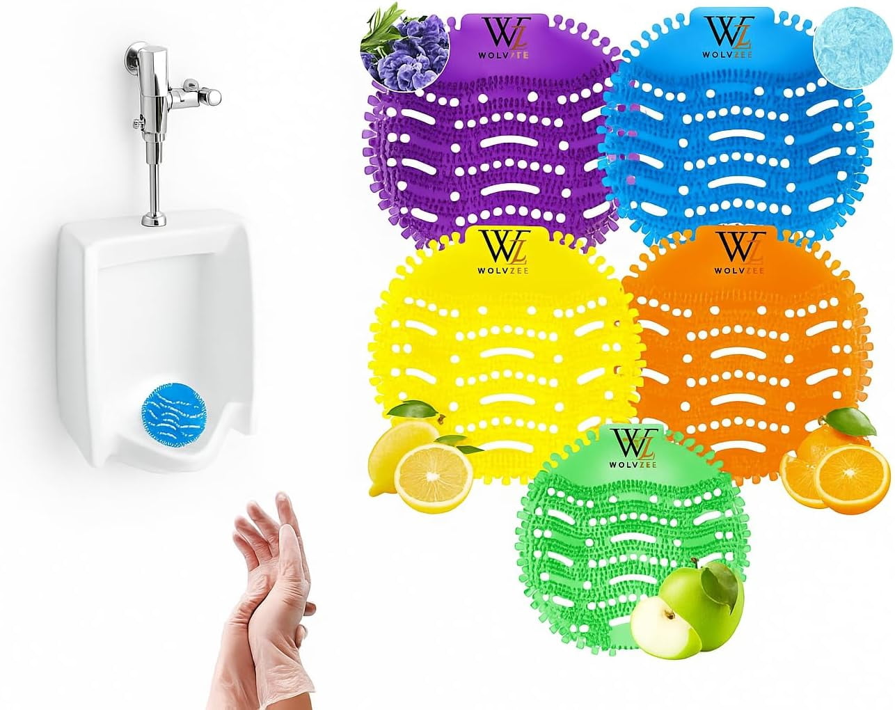 Urinal Screen Deodorizer (40 Packs) with 20 Gloves | 5 Fresh Scents ...