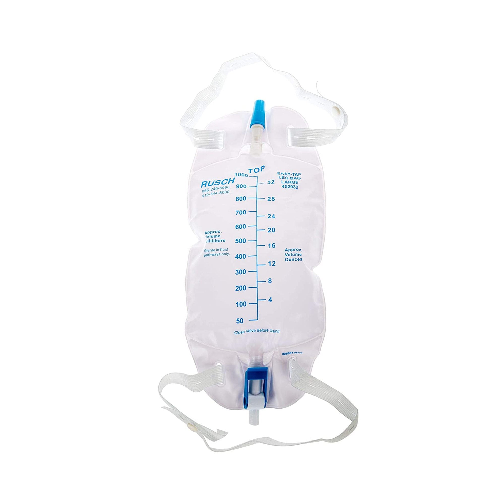 Urinary Leg Bag Easy Tap Anti-Reflux Valve Sterile Fluid Path 950 mL ...