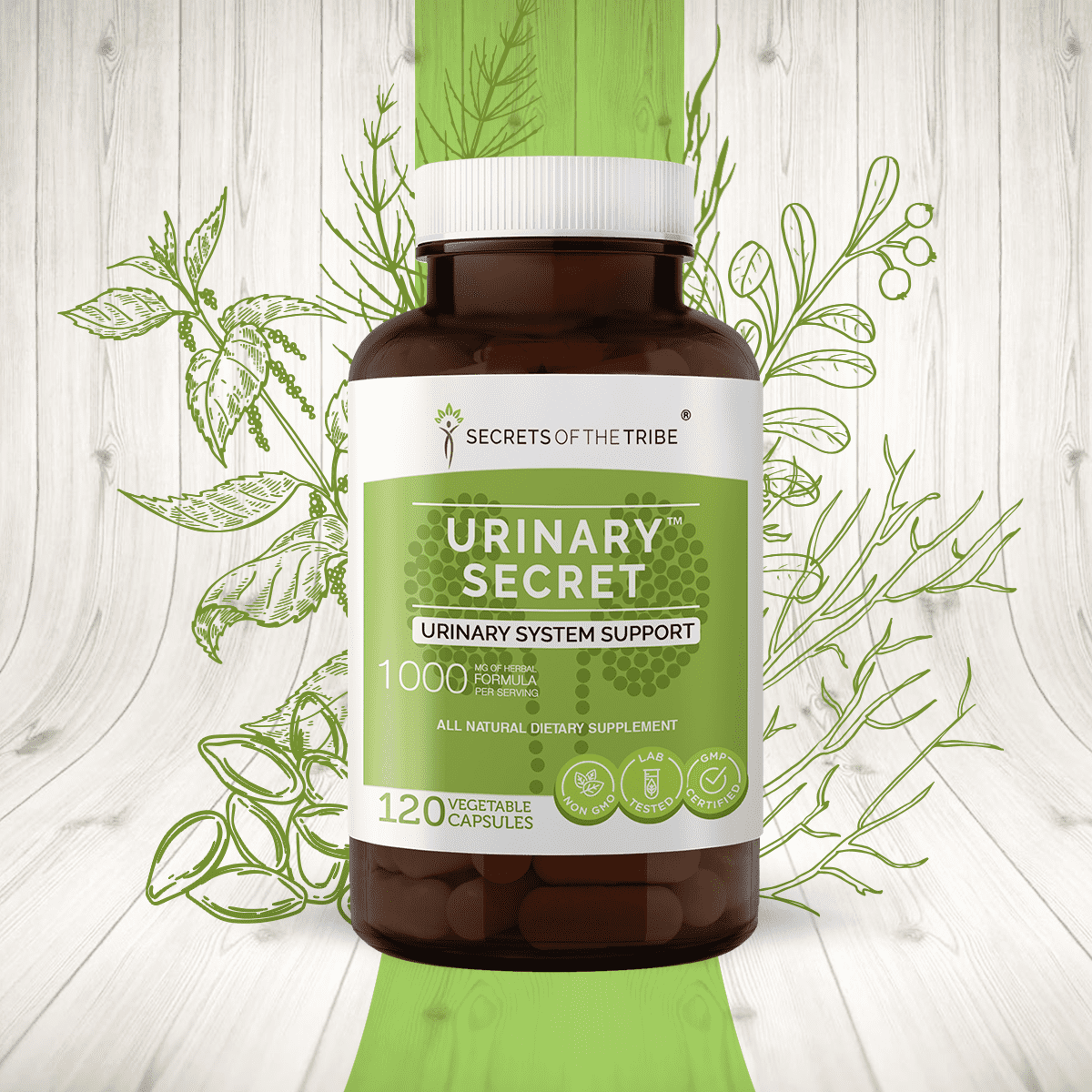 Urinary Secret 120 Capsules, 500 mg, Uva Ursi, Dandelion, Stinging ...
