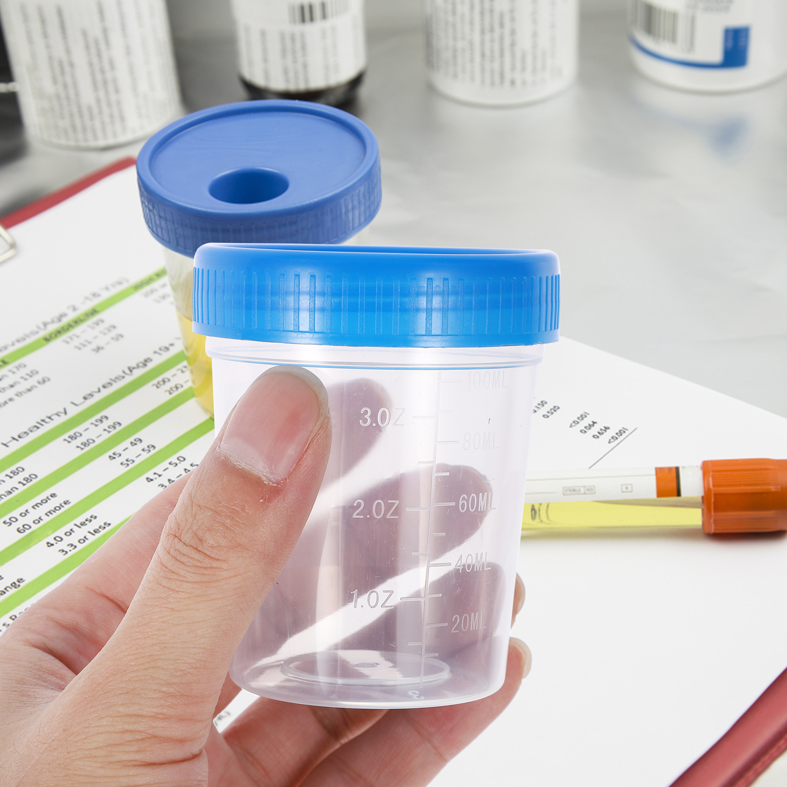 Urine Cups Cup Plastic Specimen Graduated Test Fecal Hospital Labs ...