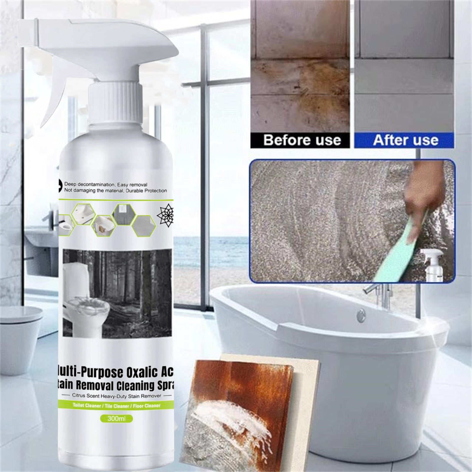 Urine Scale Remover, Toilet Tile Cleaner, Acidic Formula, 300ml Bottle ...