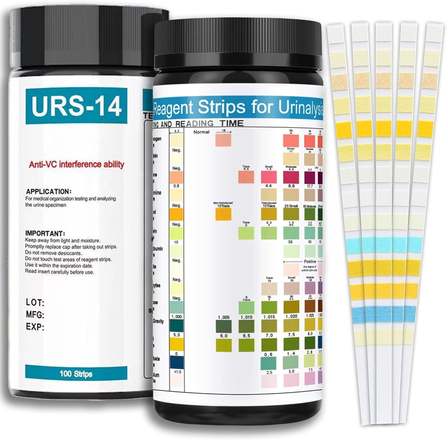 Urine Test Strips 14 Parameters 100 Count URS 14-in-1 - Walmart.com