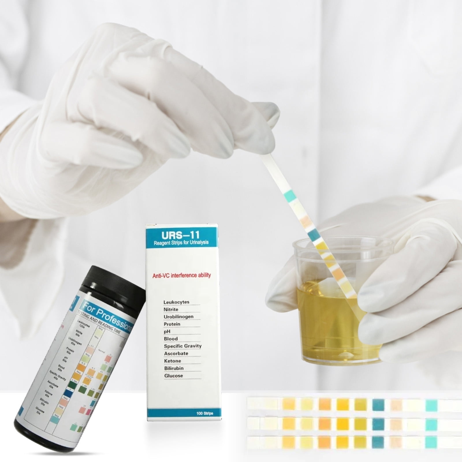 Urine Test Strips for Urinalysis: 11-in-1 100 CT Urinalysis Test Strips ...