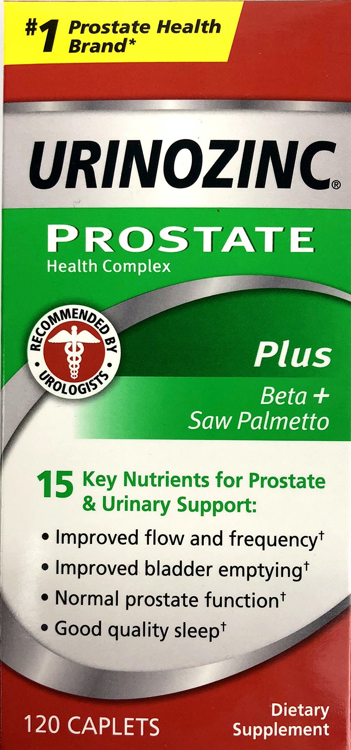 Urinozinc Prostate Plus, Saw Palmetto & Beta Sitosterol Supplement for ...