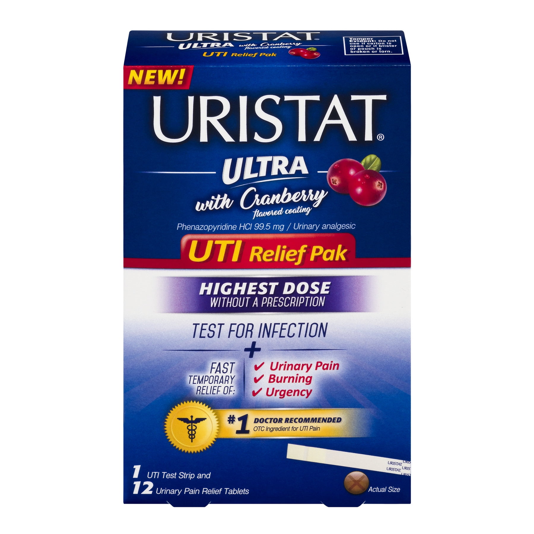 Uristat UTI Relief Pak with Cranberry, 12.0 CT HSA/FSA Eligible ...