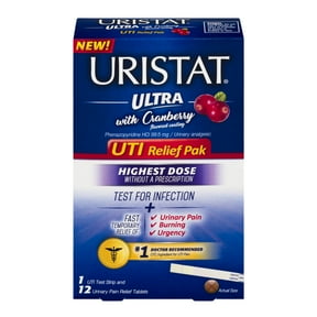 URISTAT Ultra UTI Pain Relief, Cranberry Flavored UTI Treatment Tablets ...