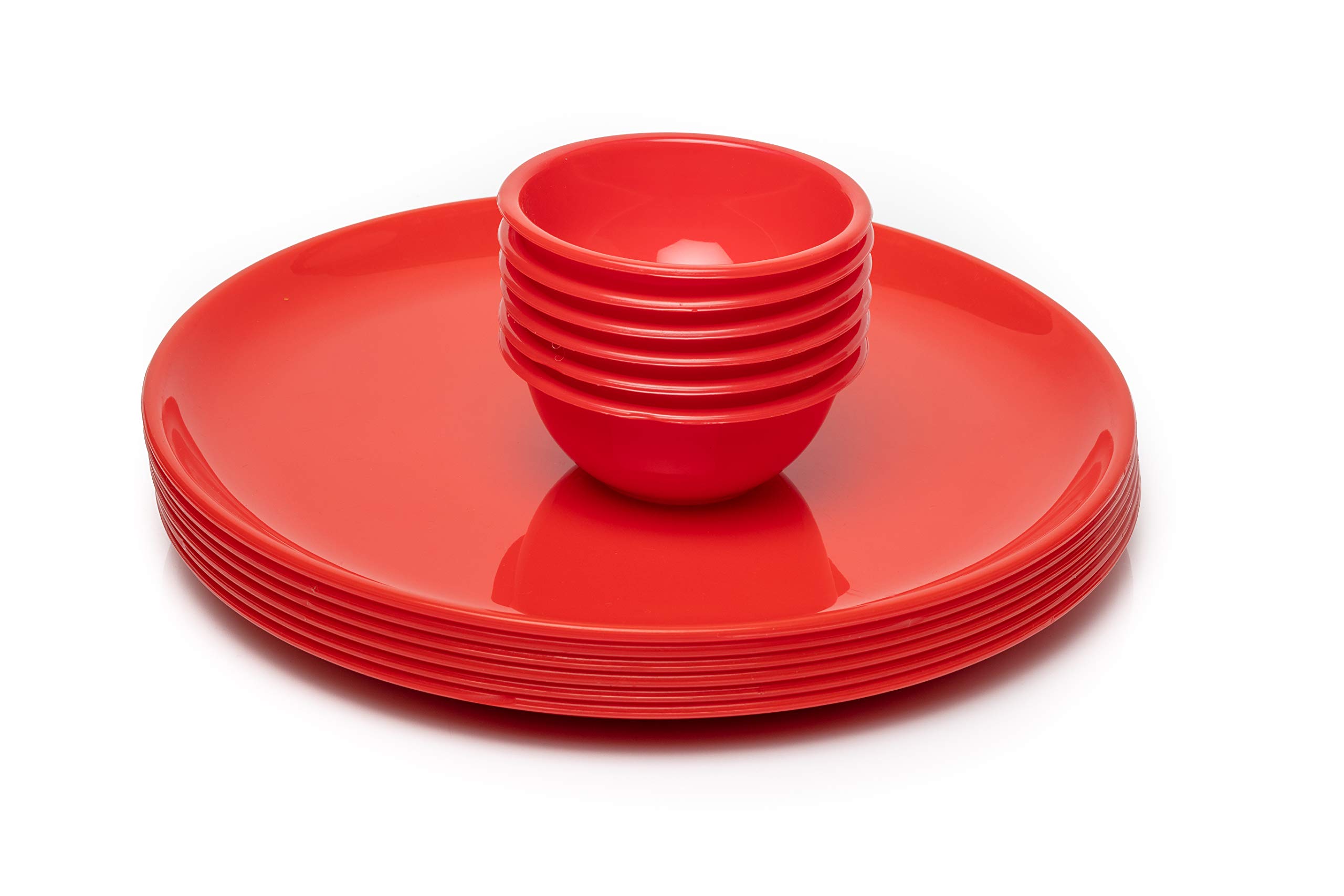 Urmila Plastic® Microwave Safe Unbreakable Round Big Plates Set, 6 Pcs ...