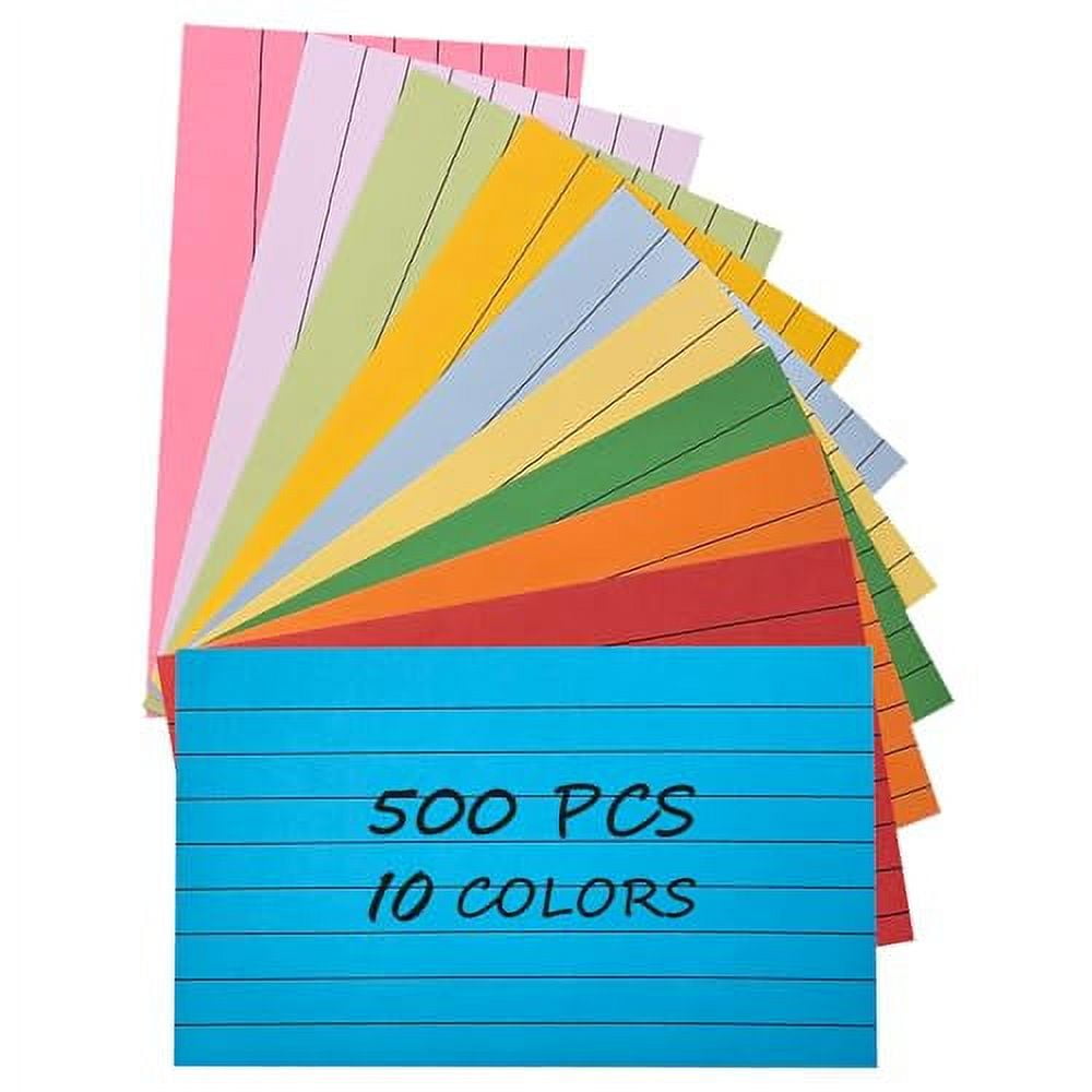 Urmspst Index Cards 500Pcs, 3 x 5 Inches Ruled Index Cards, Colored ...