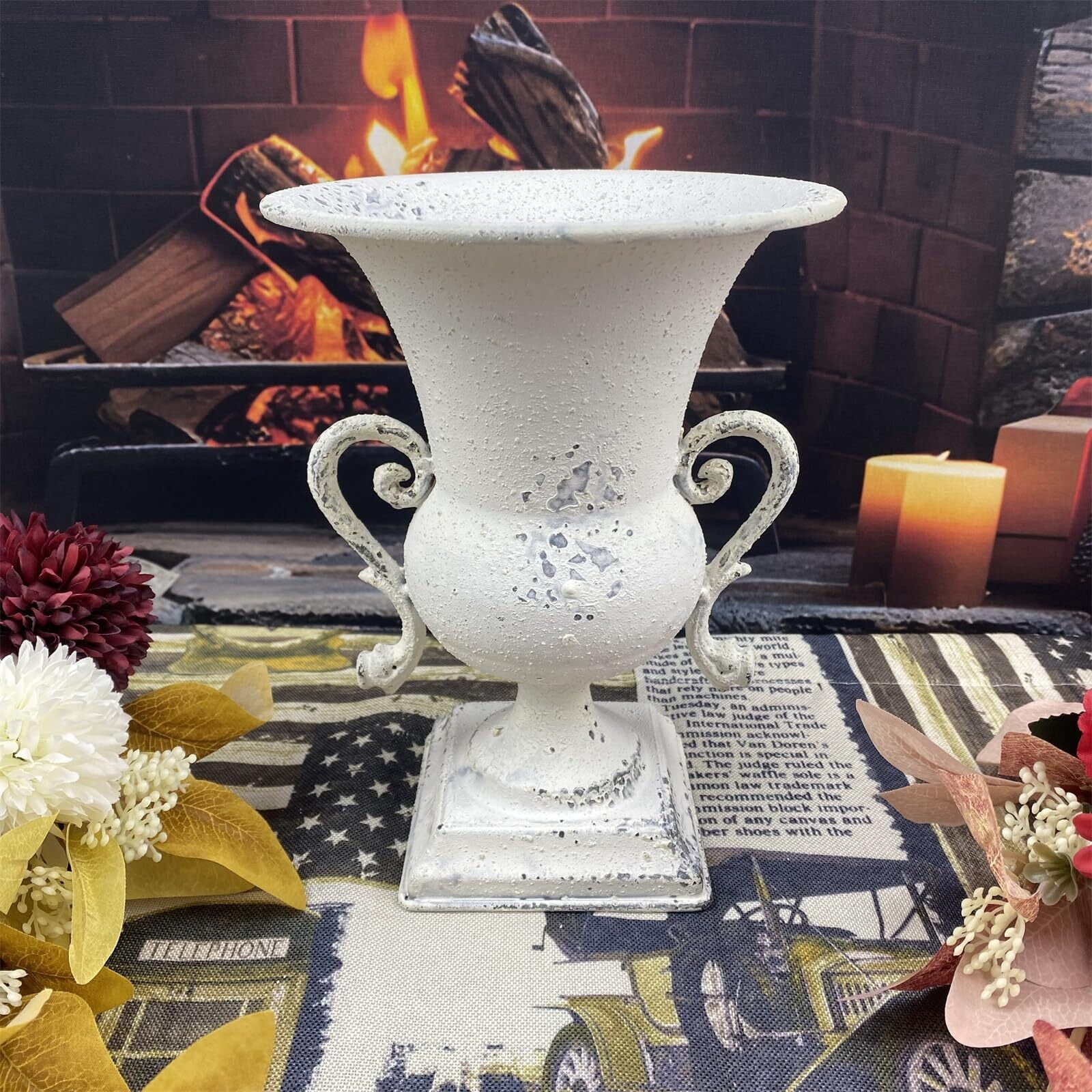 Urn Metal French Country Shabby Chic Garden Cottage for Home, Kitchen ...