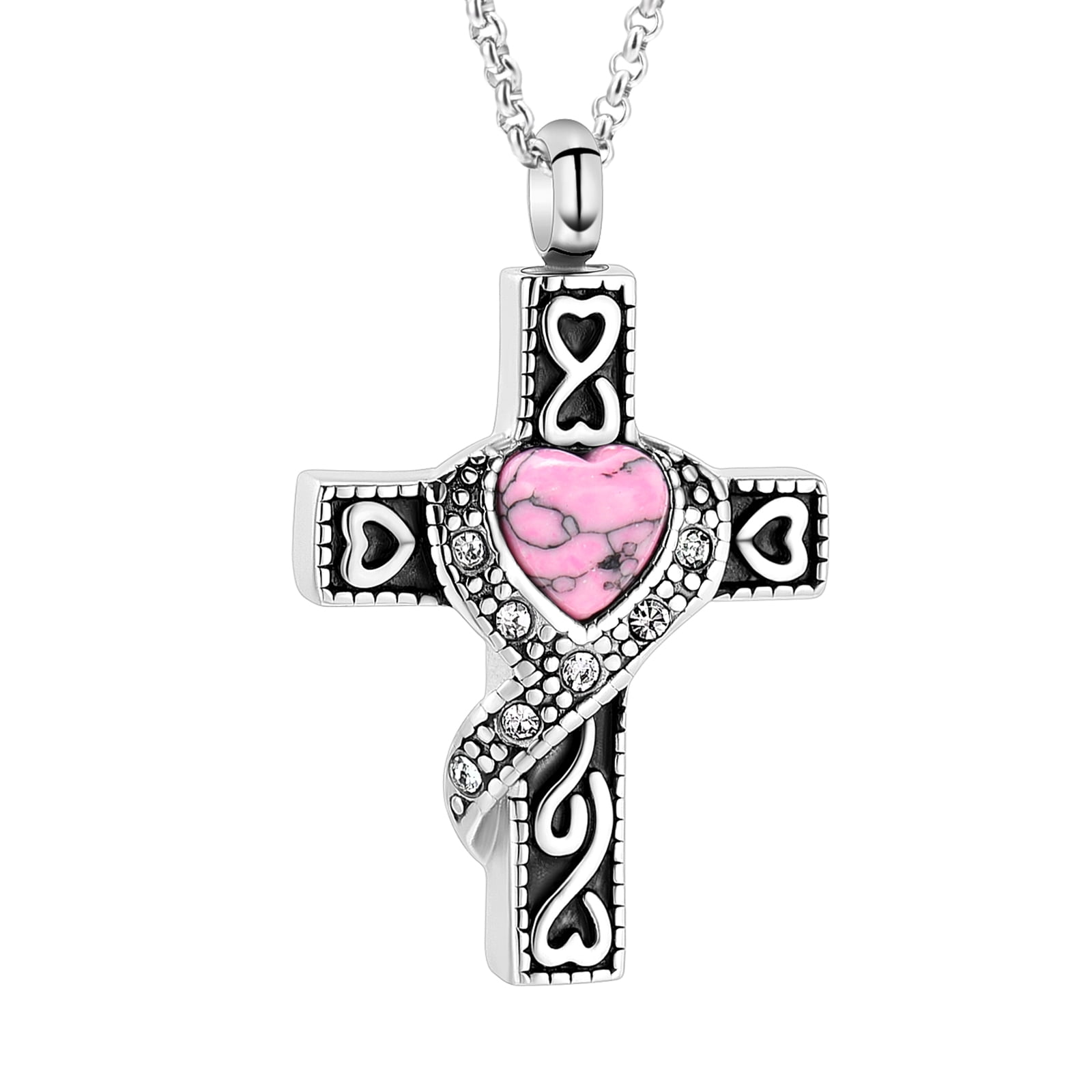Urn Necklace for Ashe Stainless Steel Cremation Jewelry for Ashes Cross ...