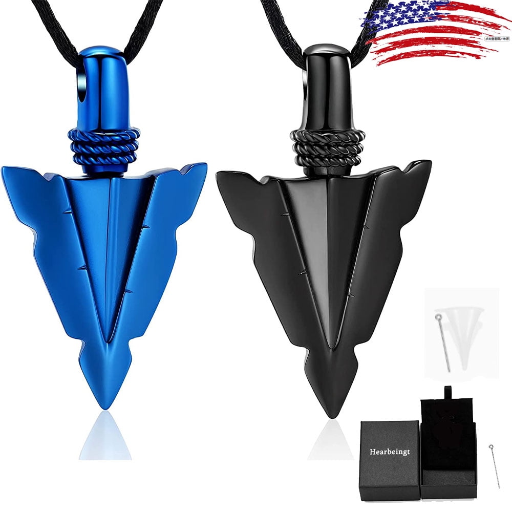 Urn Necklace for Men/Women : Arrowhead Cross Memorial Pendant Cremation ...