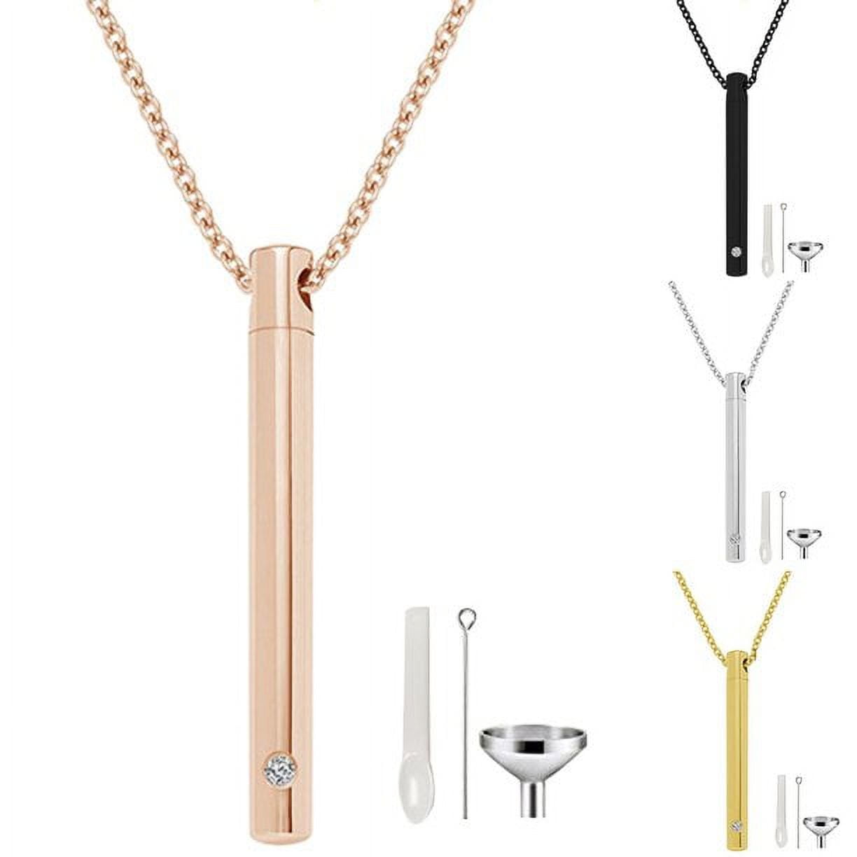 Urn Necklaces for Ashes Memorial Cremation Urn Necklace Stainless Steel ...