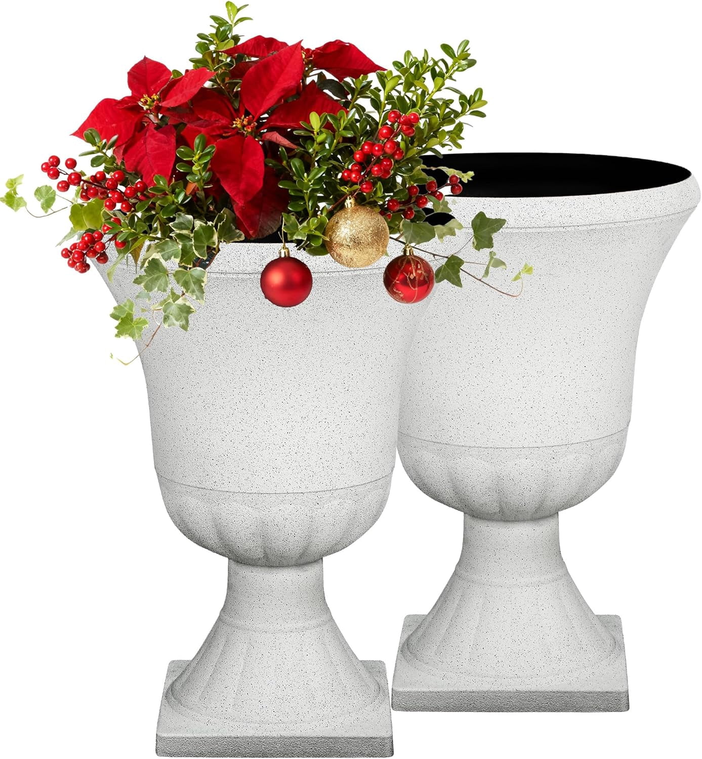Urn Planters Outdoor Planter for Plants Set of Timeless Plastic Large ...