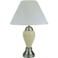 Urn-Shaped Ceramic Table Lamp, 27-Inch Silver & Ivory Finish with Linen ...