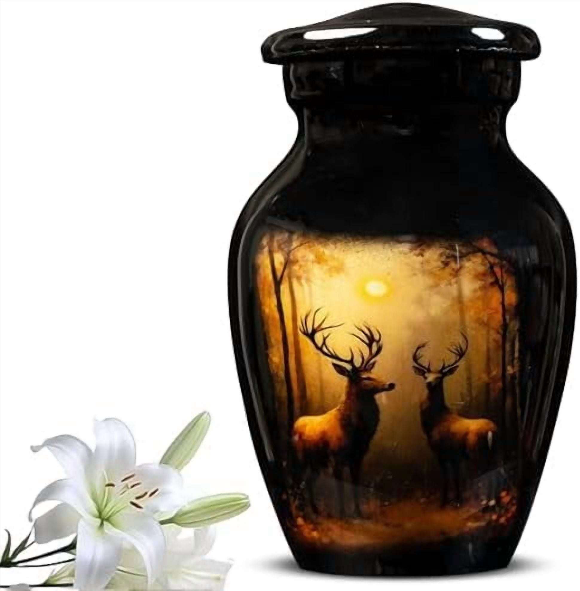 Urns for Human Ashes – Deer Keepsake Mini Cremation Urn 3 Inch with ...