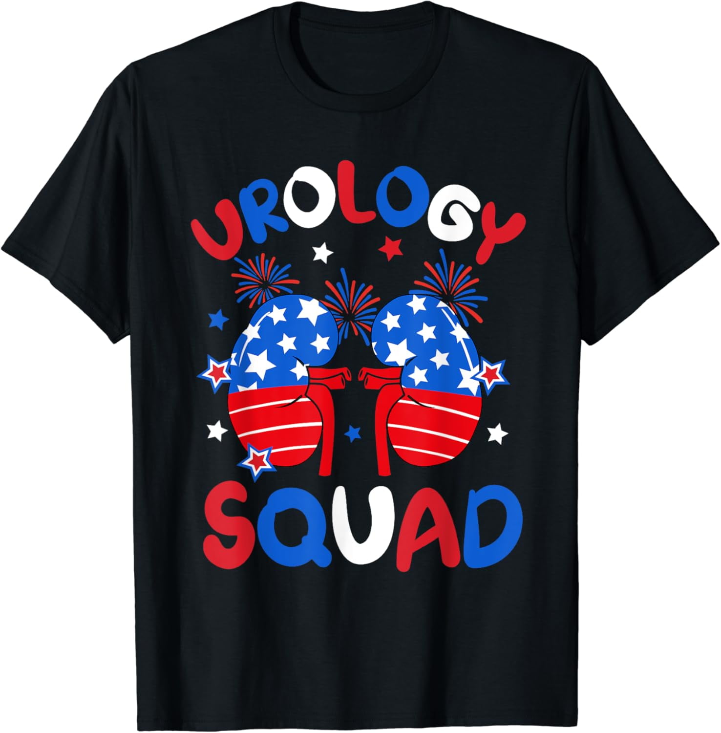Urology Squad Kidneys American Flag Fireworks 4th Of July T-Shirt ...
