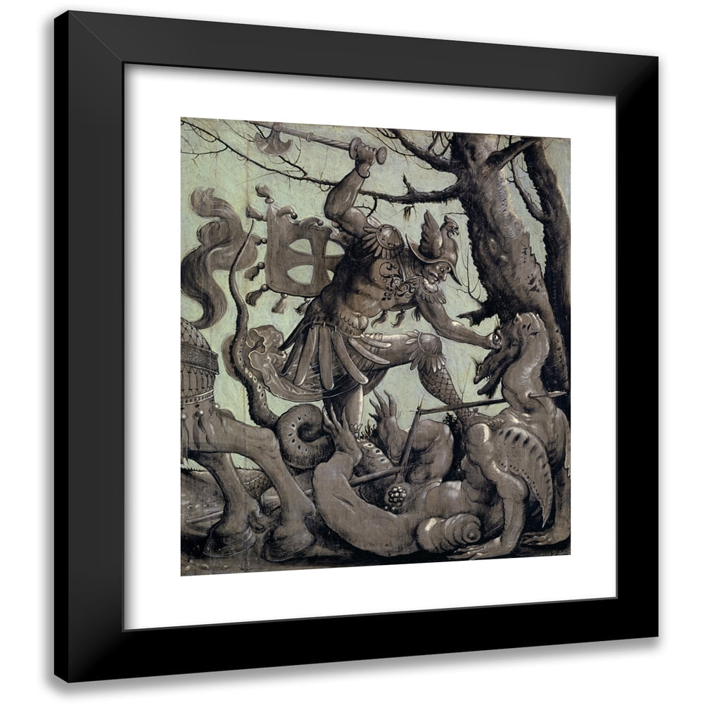 Urs Graf 20x23 Black Modern Framed Museum Art Print Titled - Saint ...