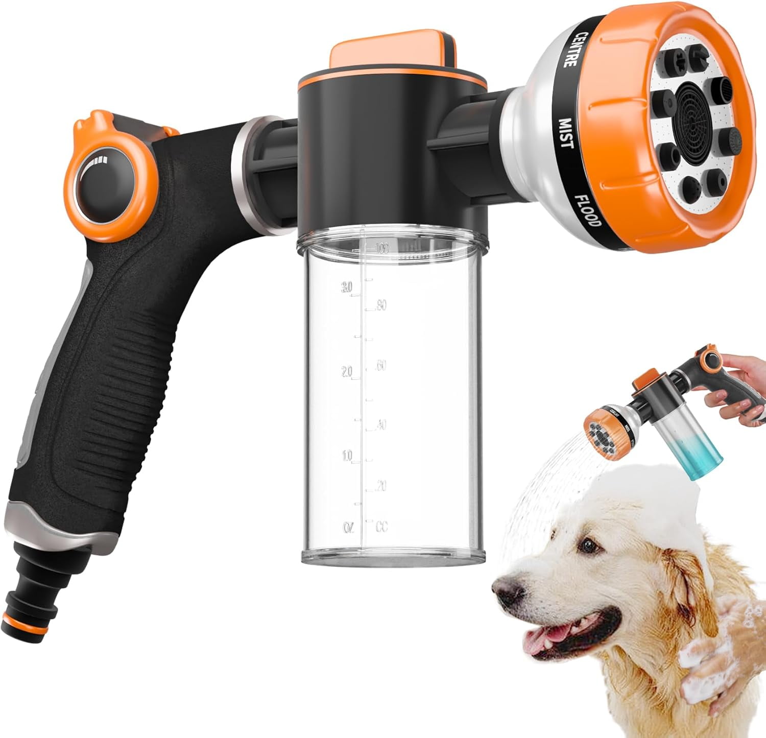 Urstand Dog Shower Attachment, Dog Washing Hose Attachment, 8-in-1 Mode ...