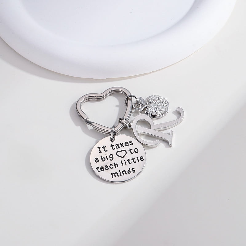 Ursteel Dainty Keychain Letter Apple Pendant Keychain Graduation Gift ...