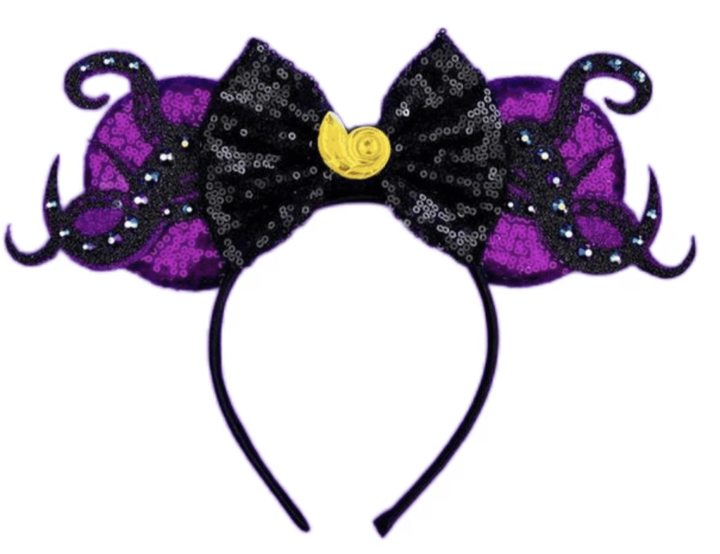 Ursula Minnie Mouse Headband, Purple & Orange Sequin Halloween Ears ...