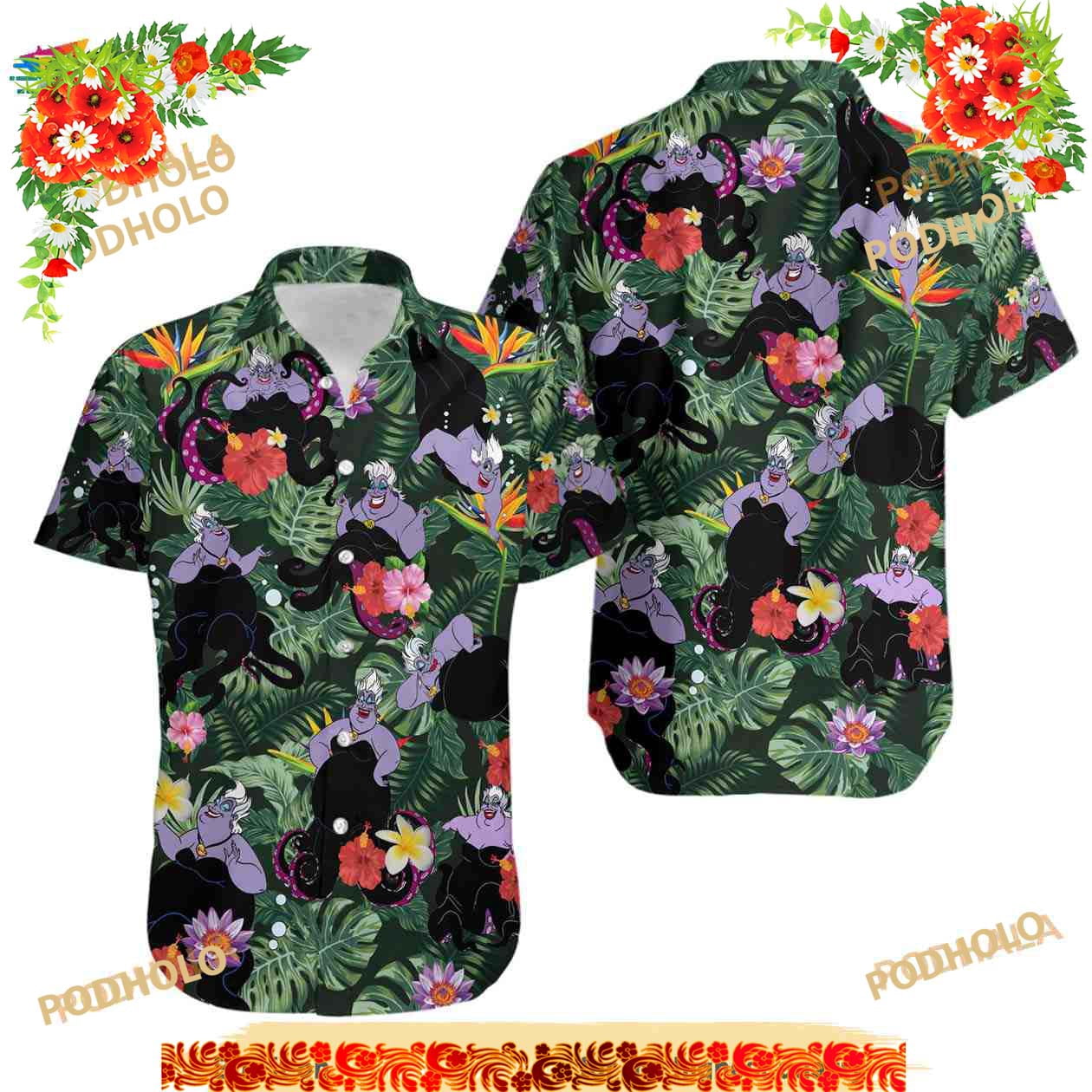 Ursula Shirt, Ursula Hawaiian Shirt, Disney Hawaii Shirt - Walmart.com