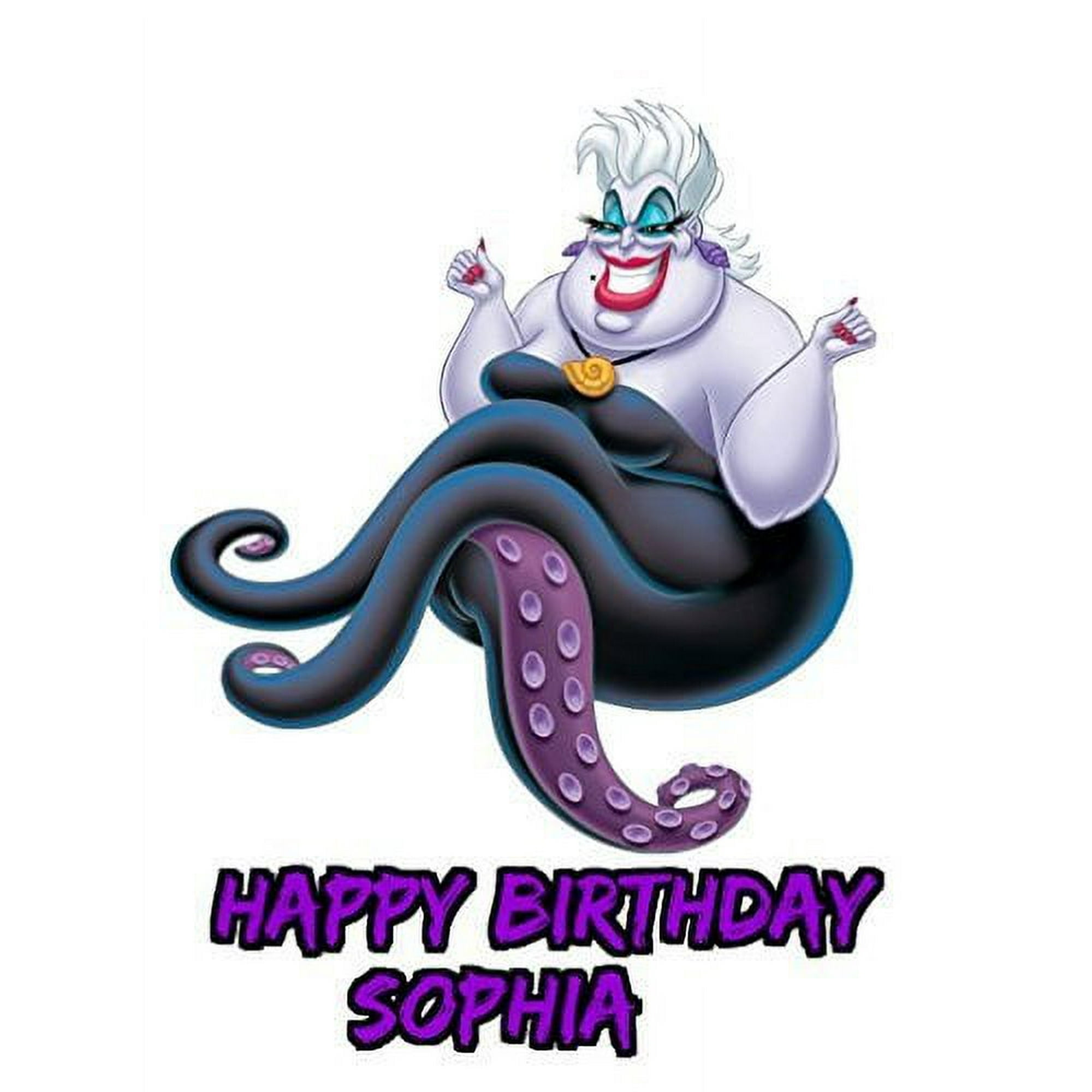 Ursula The Little Mermaid Birthday Edible Image Cake Topper For Half ...