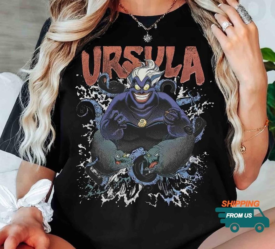 Ursula Villain Vintage Shirt, Disney Villains Ursula Shirt, Ursula Sea ...