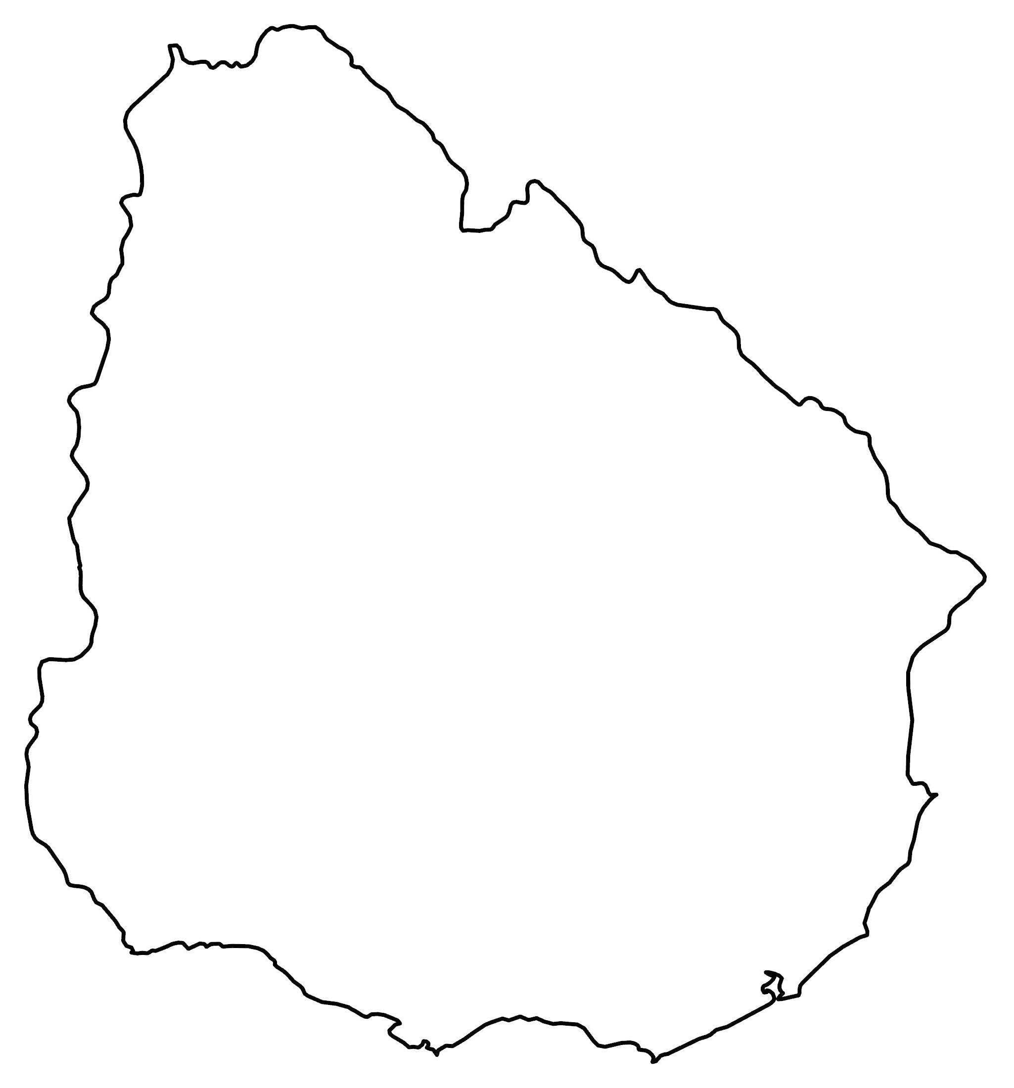 Uruguay Blank Outline Map GLOSSY POSTER PICTURE PHOTO PRINT BANNER ...