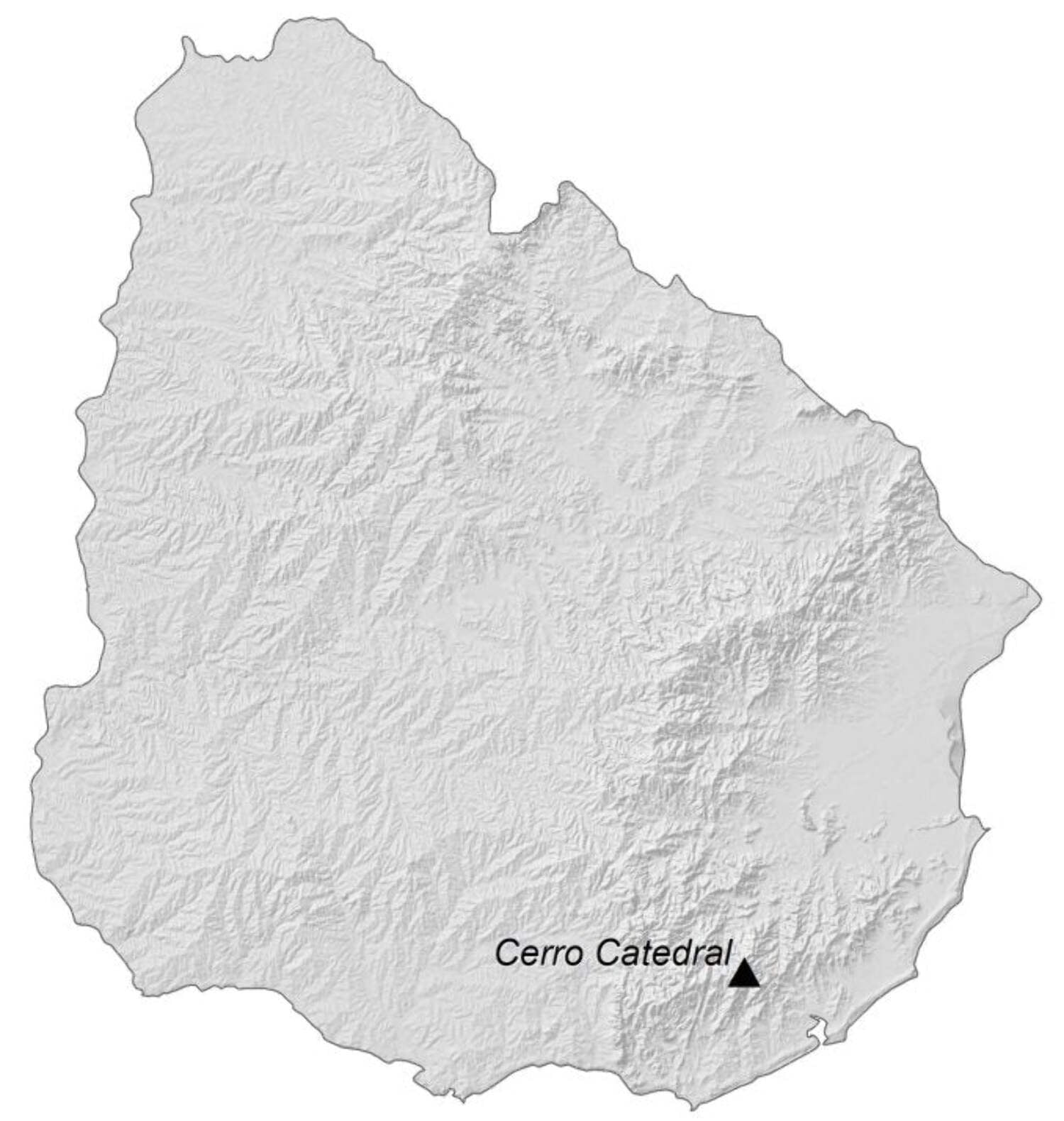 Uruguay Elevation Map GLOSSY POSTER PICTURE PHOTO PRINT BANNER ...