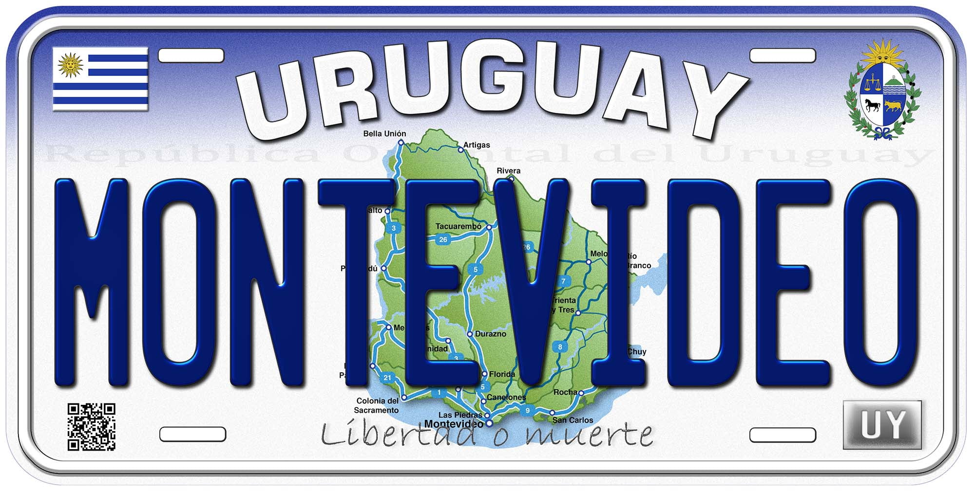 Uruguay Montevideo Custom Novelty Car License Plate - Walmart.com