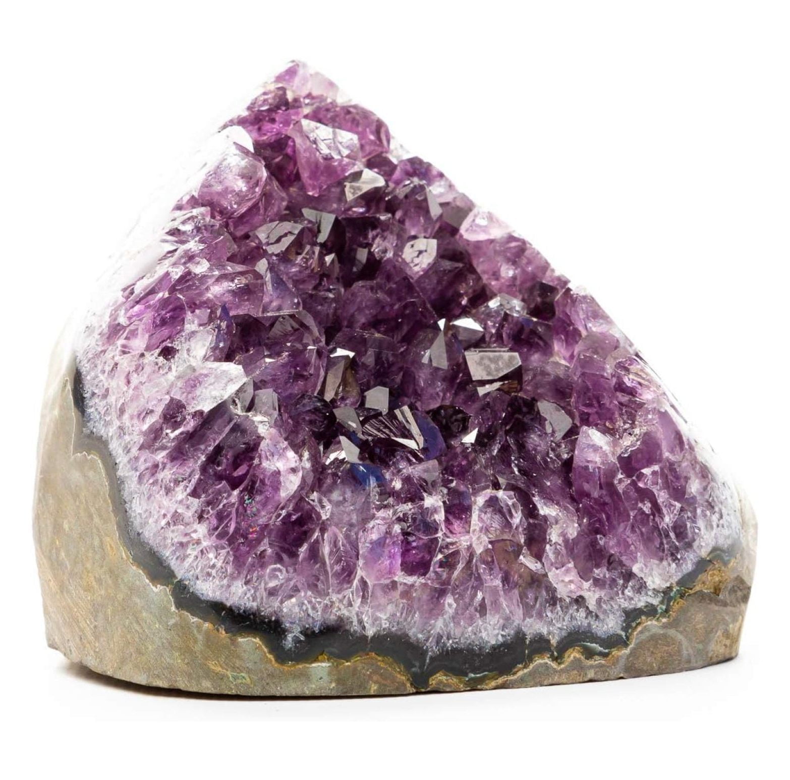 Uruguayan Amethyst Crystal Clusters Cut Base from Basalt Plus, Mineral ...