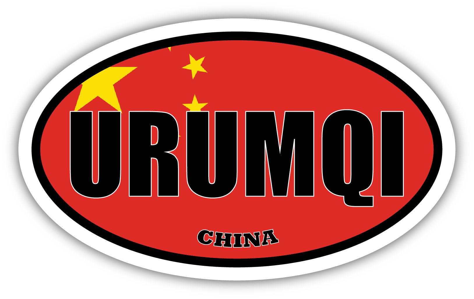 Urumqi China Flag Oval Decal Vinyl Bumper Sticker 3x5 inches - Walmart.com