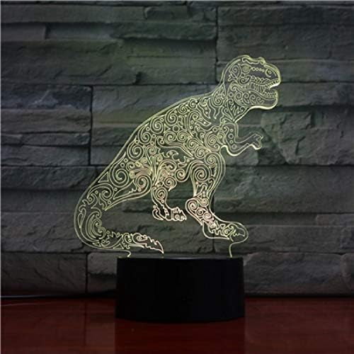 Uruzuo 3D Dinosaur Night Light Lamp Toys, 16 Colors NightLights ...