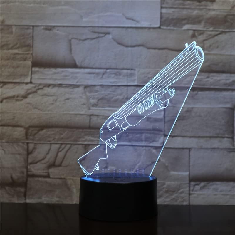 Uruzuo 3D Optical Illusion Lamp Gun Neon Sign, 3D Creative Gun Safe ...