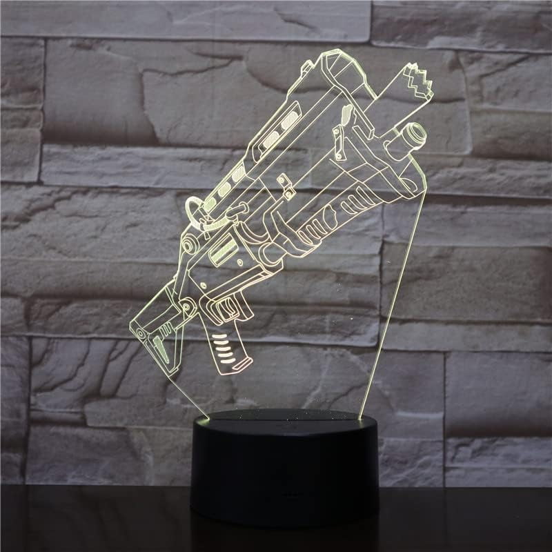Uruzuo 3D Optical Illusion Lamp Gun Neon Sign, 3D Creative Gun Safe ...