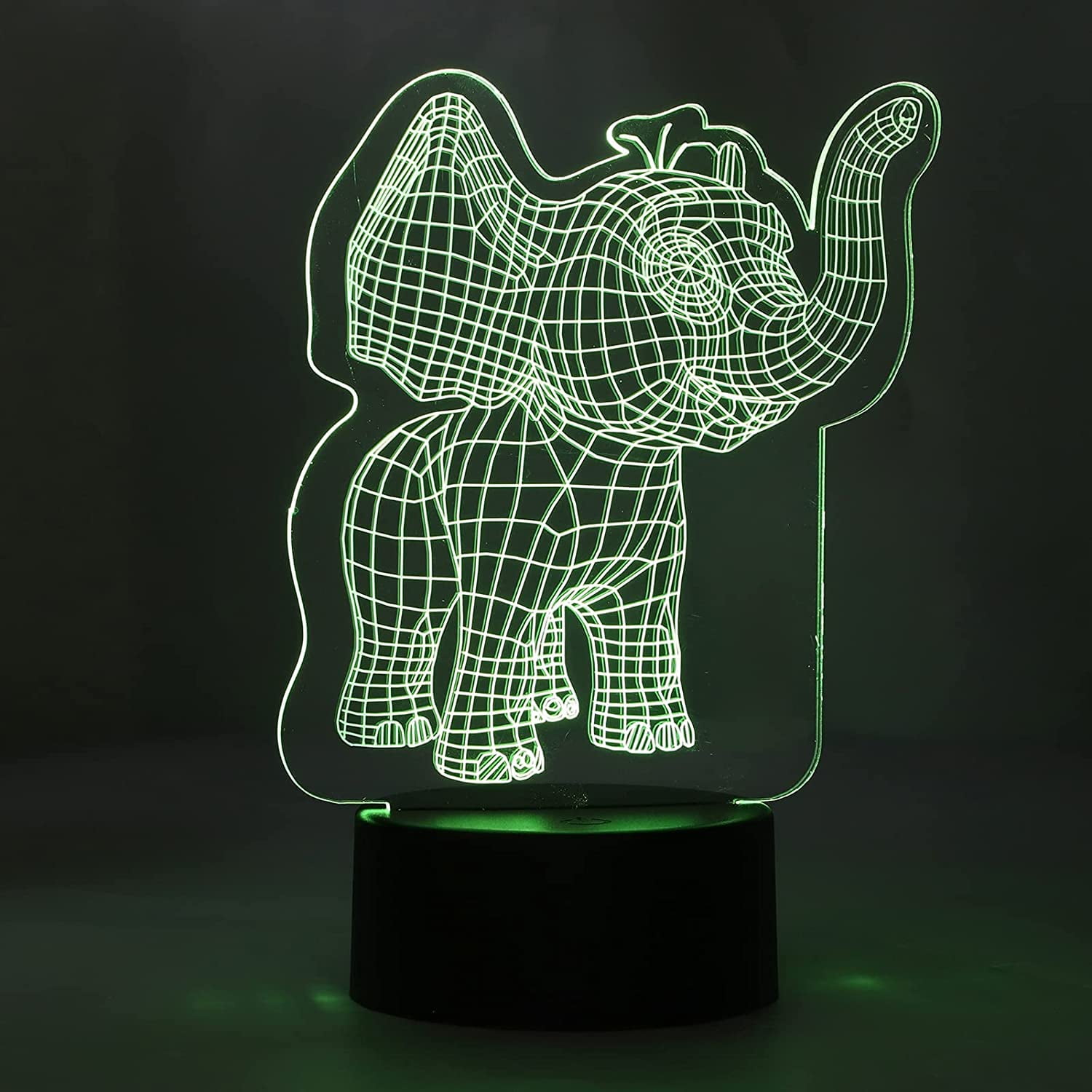 Uruzuo Animal Elephant Toys 3D Illusion Night Light Smart Touch Lamp ...
